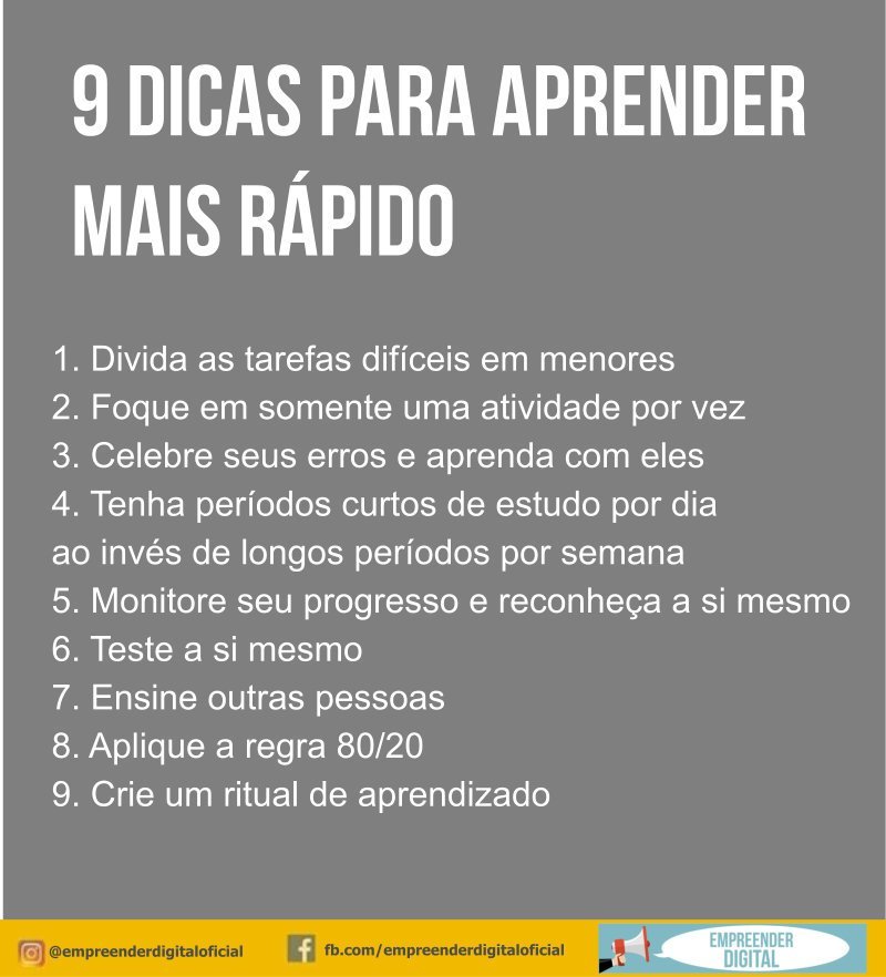 9 dicas para aprender tudo 10x mais rápido - Empreender Digital